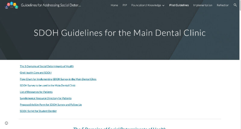 Guidelines for Addressing Social Determinants of Health in the Dental ...